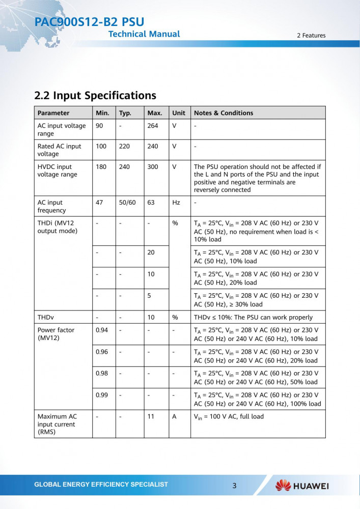 PAC900S12-B2 technical manual page 8