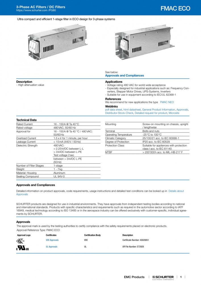FMAC ECO datasheet page 1