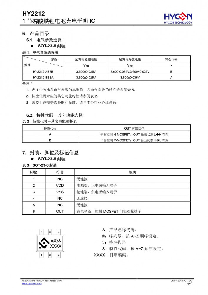 HY2212 datasheet page 6