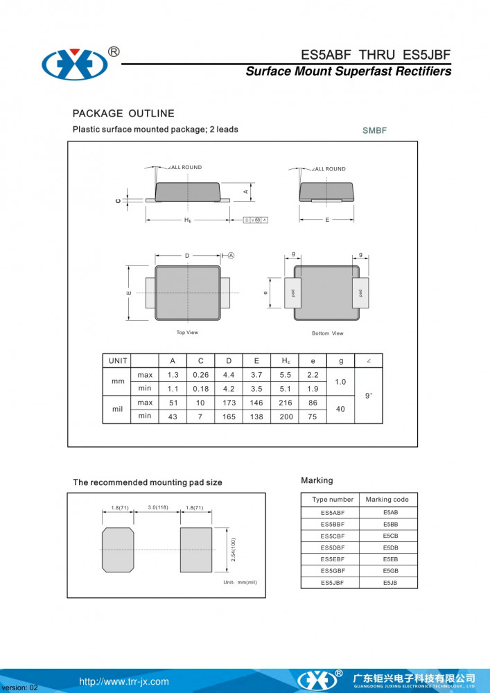 JUXING ES5JBF datasheet page 3
