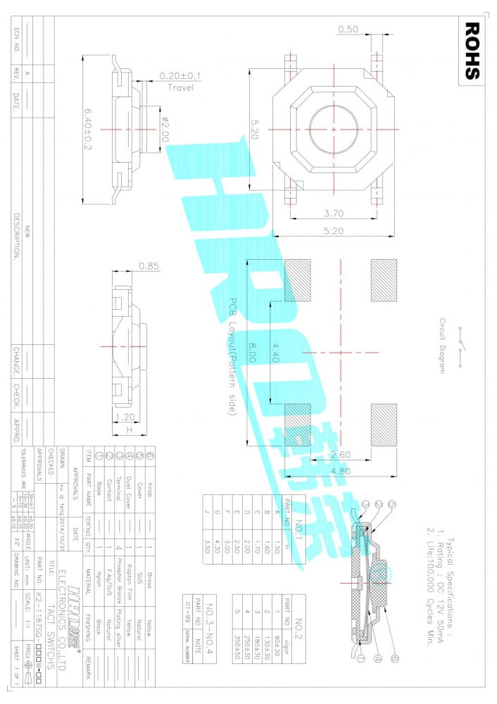 K2-1187SQ-C3SW-06 technical drawing