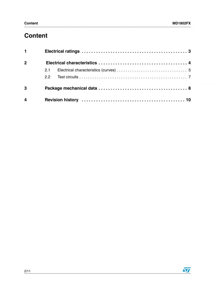 MD1802FX datasheet page 2