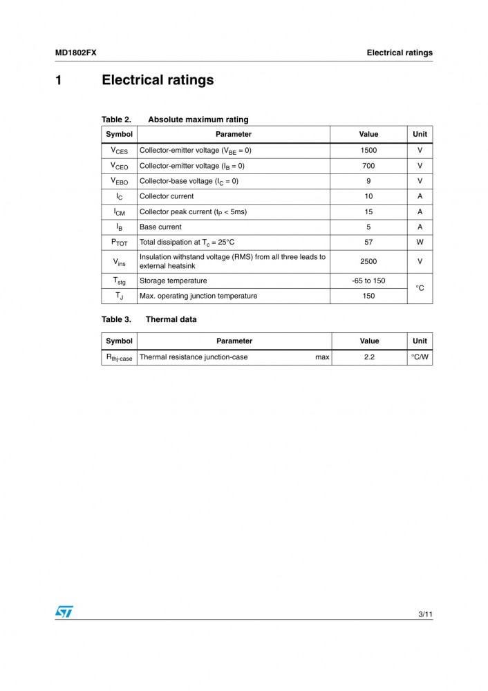 MD1802FX datasheet page 3