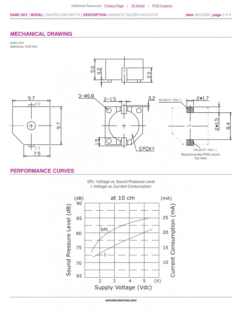 CMI-9705-0380-SMT-TR technical document, page 2
