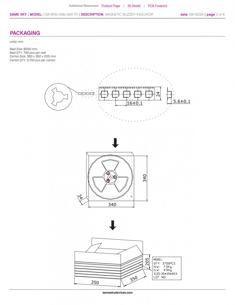 CMI-9705-0380-SMT-TR technical document, page 3