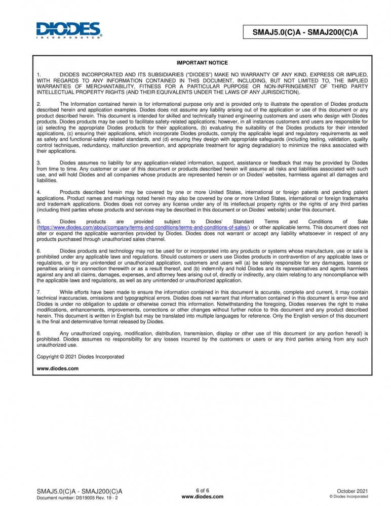 SMAJ17CA-13-F datasheet page 6