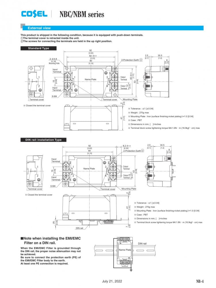 Cosel NBM series datasheet page 2