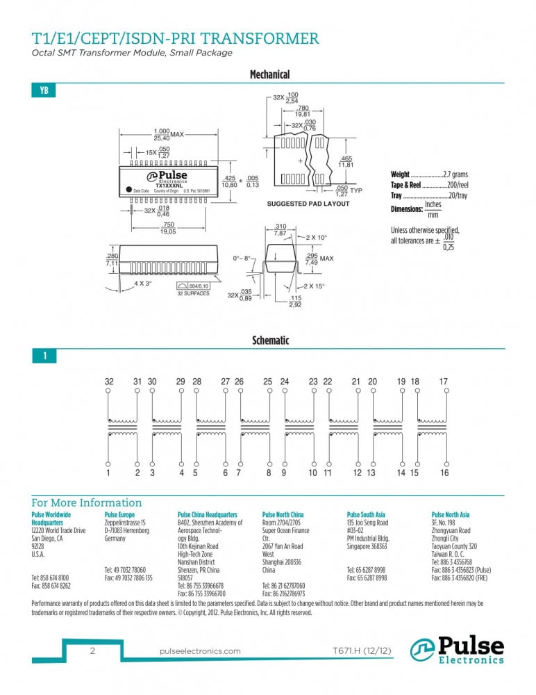 PULSE TX1344NLT datasheet page 2