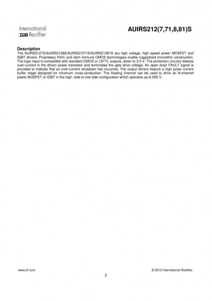 AUIRS2128S datasheet page 3