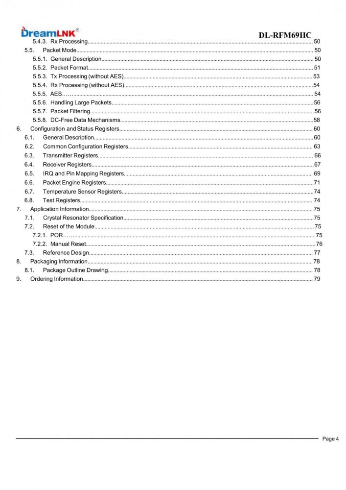 DL-RFM69HC datasheet page 4