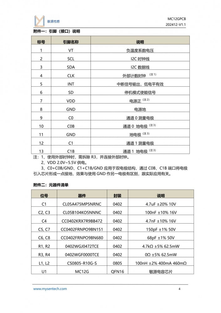 MC12GPCB technical document page 4