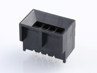 Micro-Fit BMI Header, Surface Mount Compatible, Dual Row, Vertical, with PCB Polarizing Peg, 8 Circuits, 0.38µm Gold (Au) Plating, Straight Tails