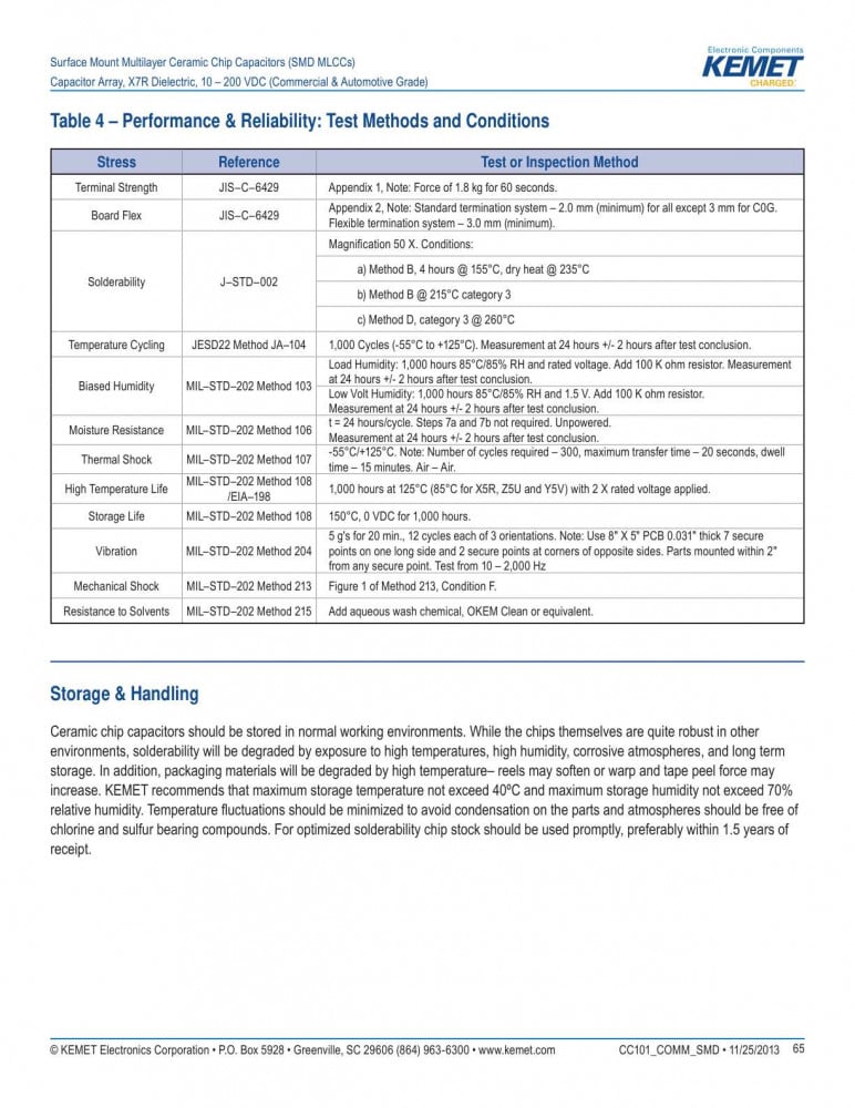 KEMET capacitor array datasheet page 6
