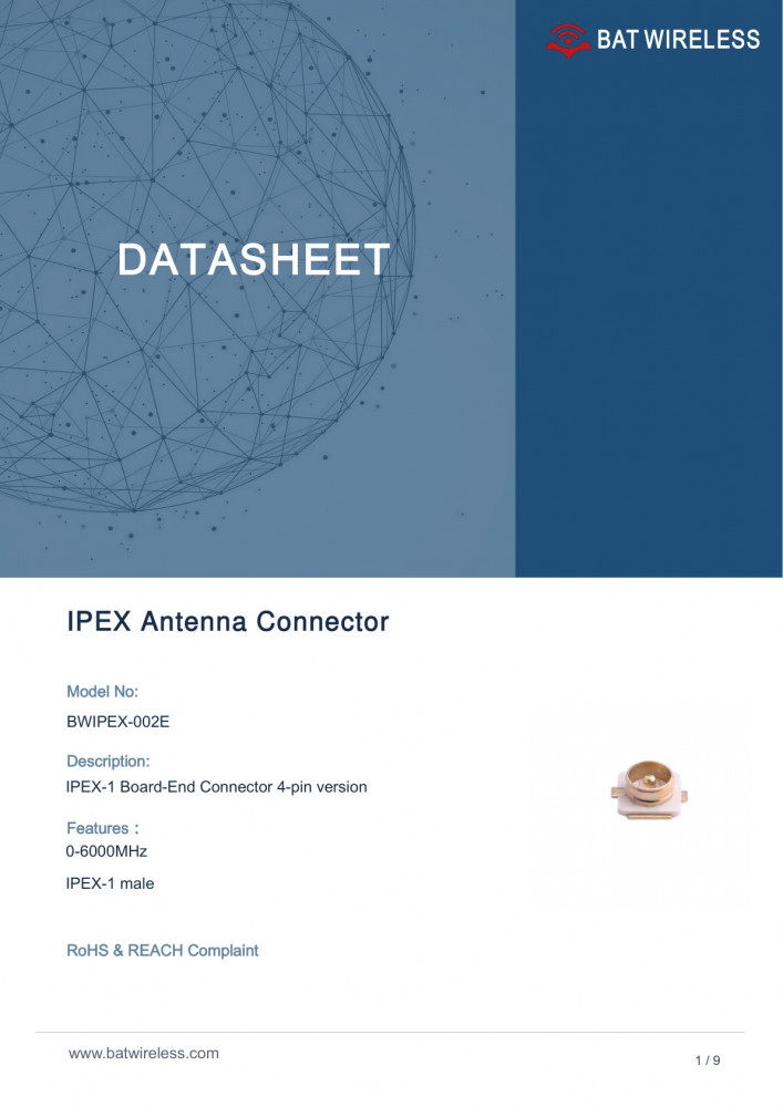 BWIPEX-002E datasheet page 1