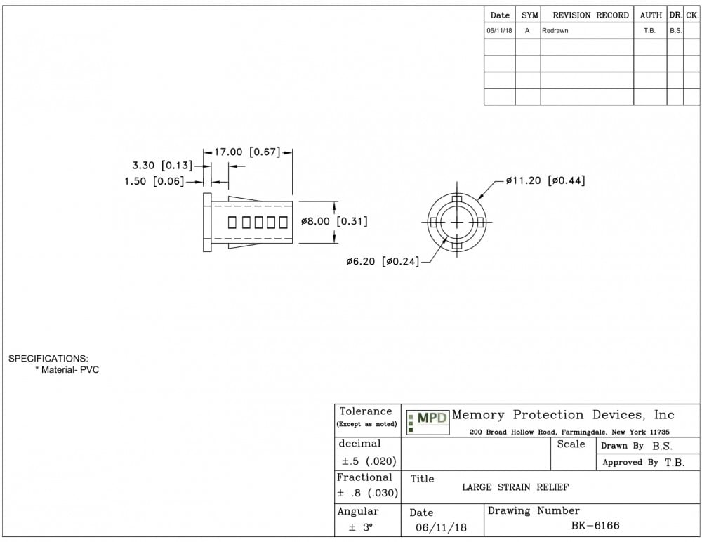 BK-6166 technical drawing page
