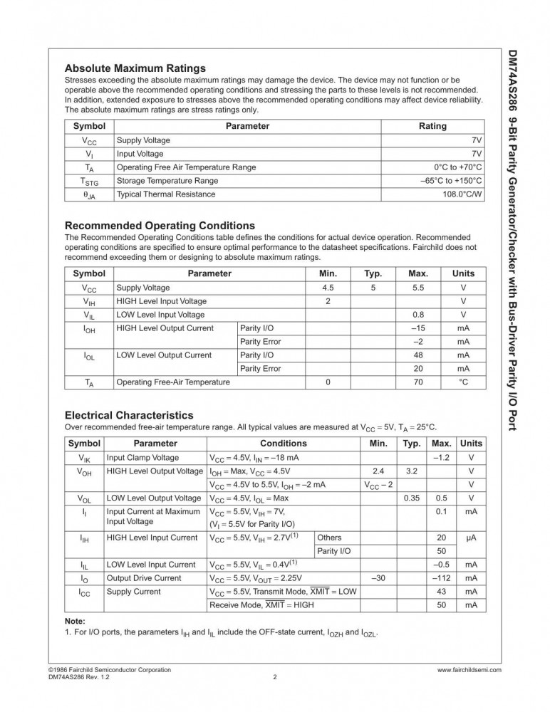 DM74AS286M datasheet page 2