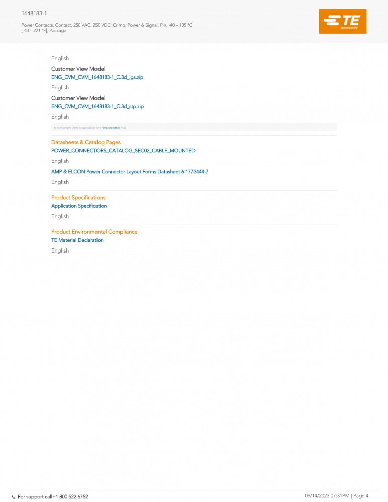 TE Connectivity 1648183-1 document page 4