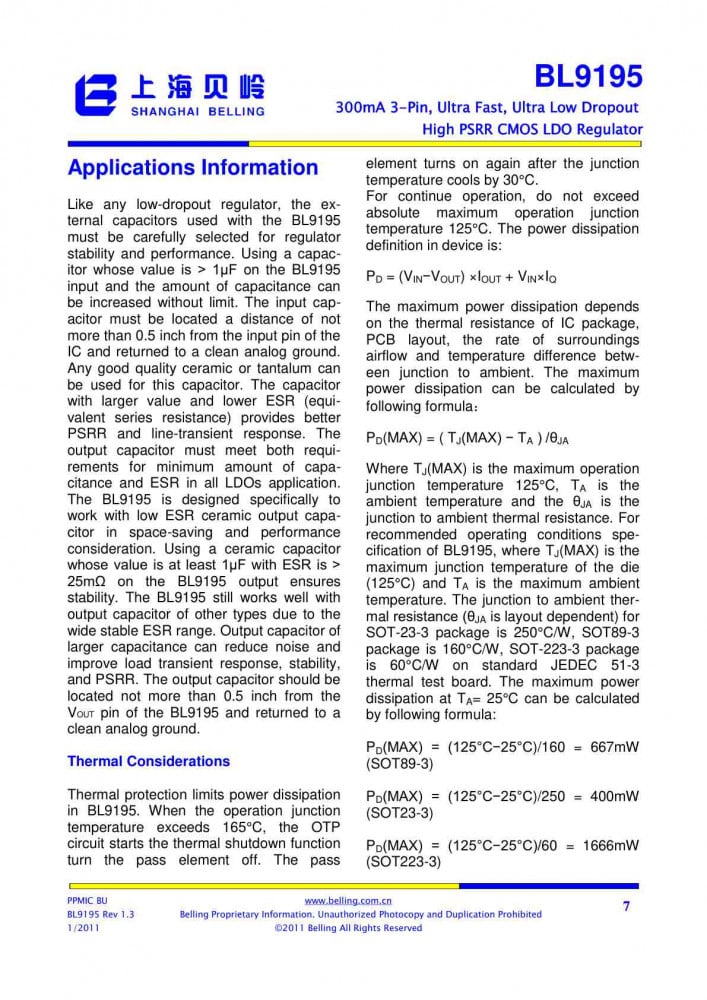 BL9195 datasheet page 7