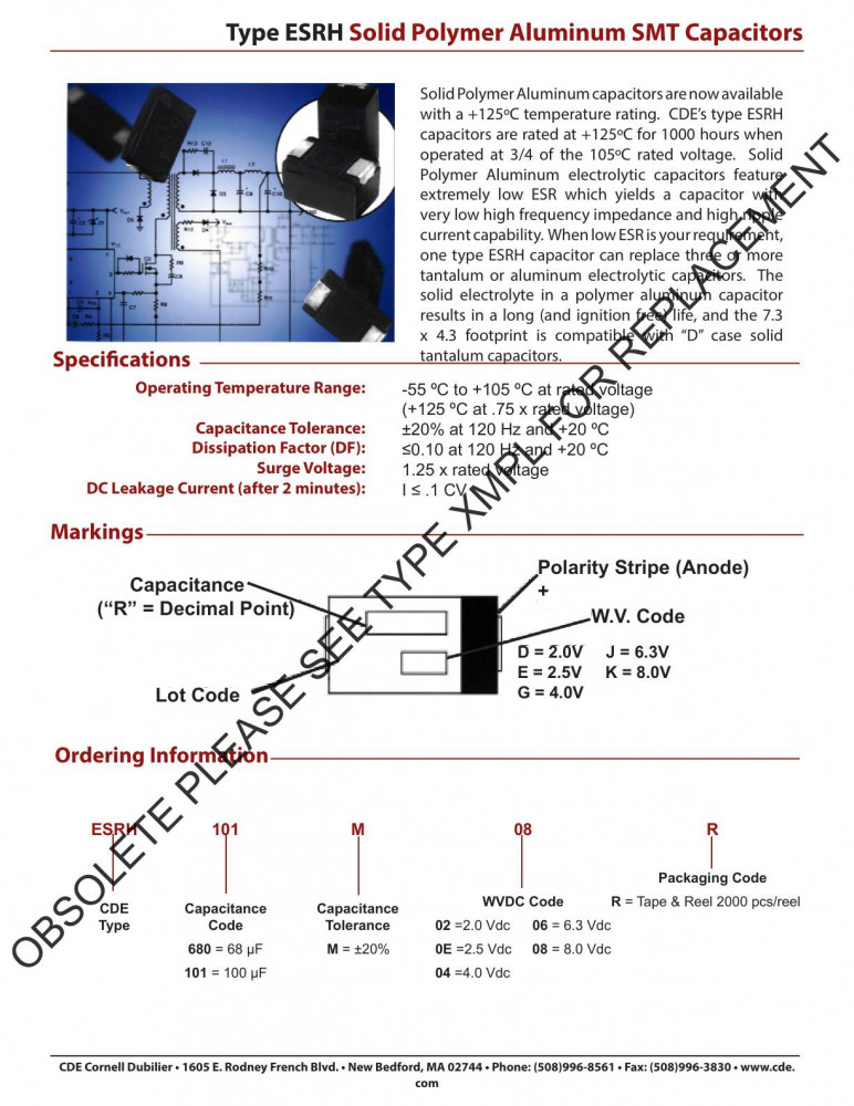 ESRH series datasheet page 1
