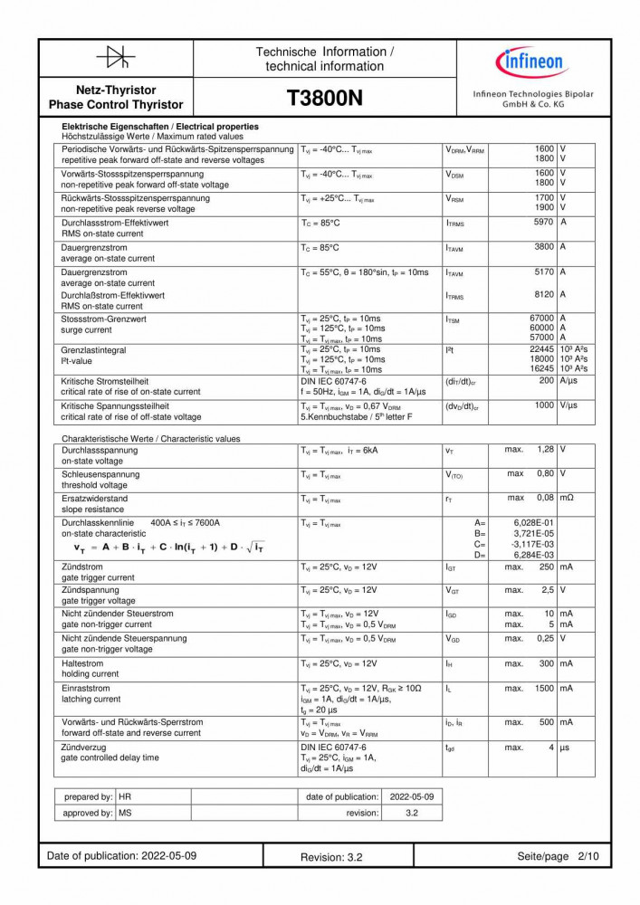 T3800N technical information page 2