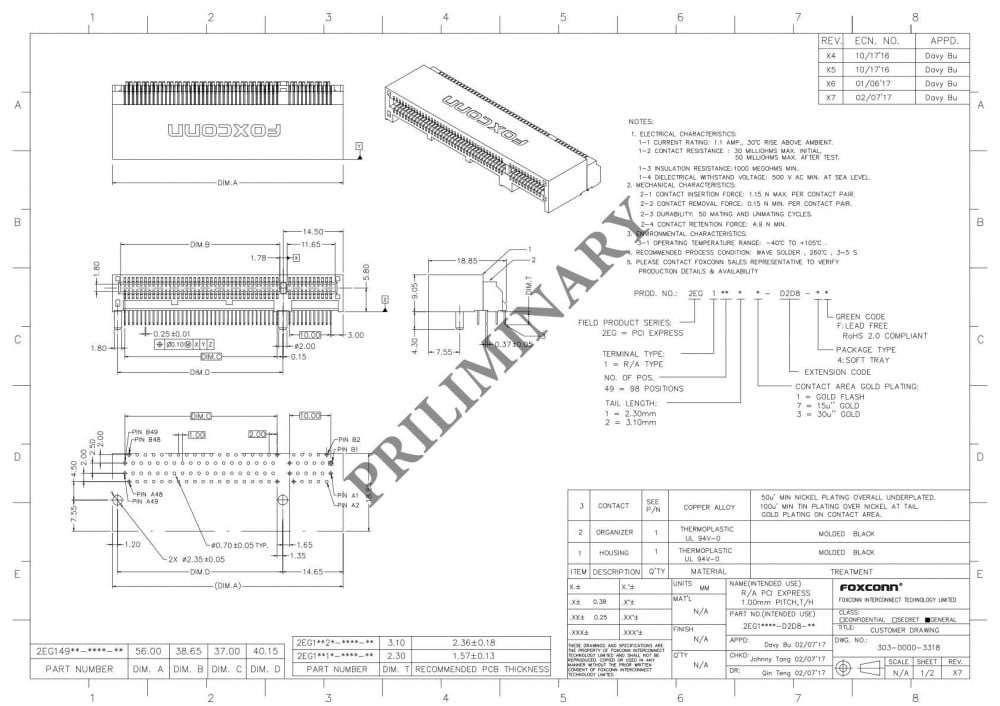 FOXCONN 2EG14917-D2D8-4F technical document page 1