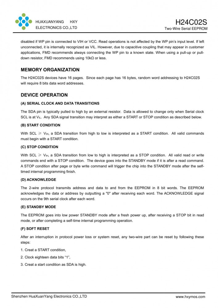 H24C02S datasheet page 4