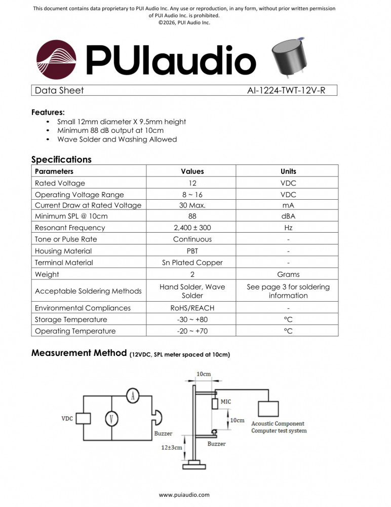 AI-1224-TWT-12V-R datasheet page 1