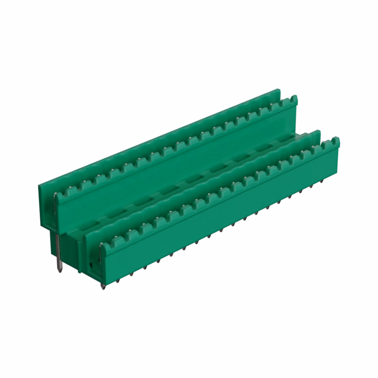 5.00mm Pitch Eurostyle Vertical Dual Level PCB Header, Open Ends, Green Housing, 38 Circuits for sale