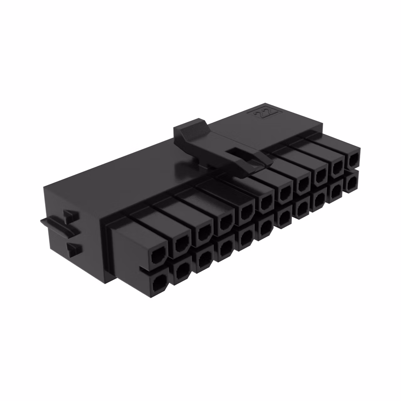 Mini50 Unsealed Receptacle, Single Row, UL 94 HB, without CPA, 2 Circuits, Polarization Option A, Black