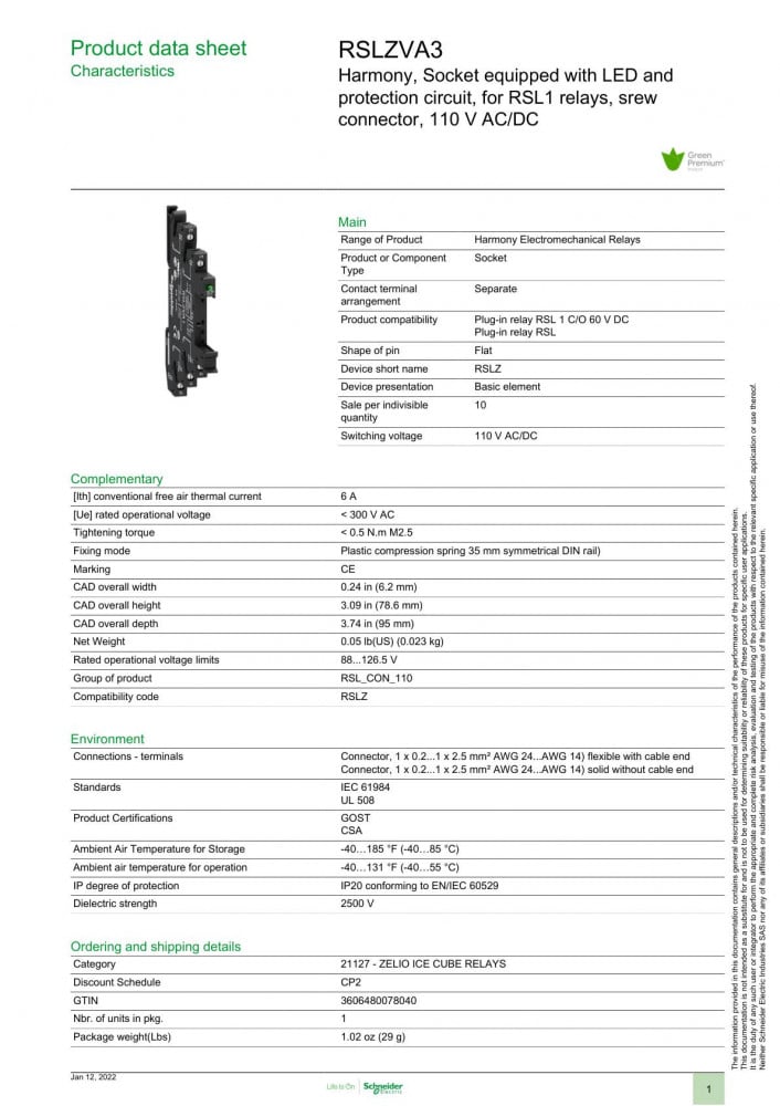 RSLZVA3 product reference page