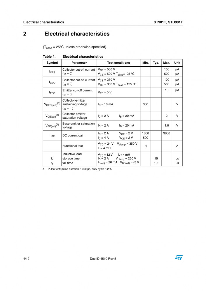 ST901T datasheet page 4