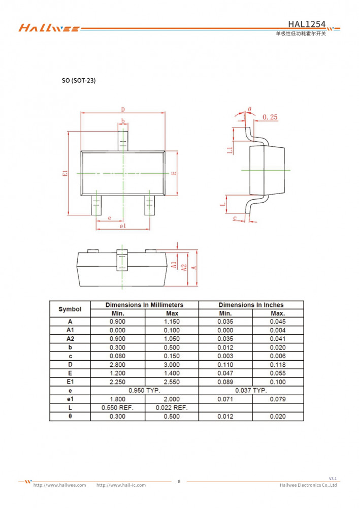 HAL1254 technical document page 5