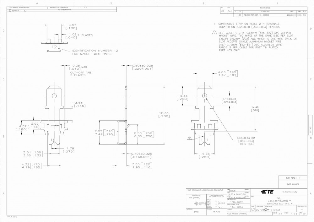 TE Connectivity 1217931-1 product drawing