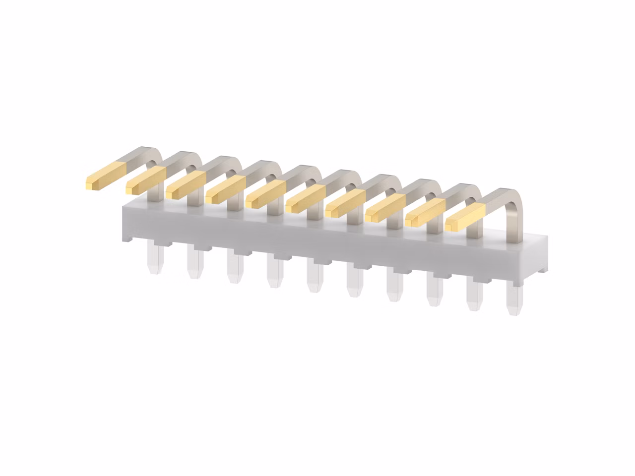 KK 396 Header, Vertical, Friction Lock, 10 Circuits, Gold (Au) Plating