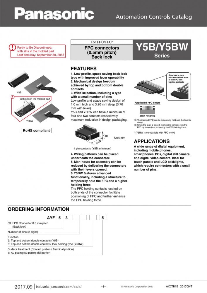 AYF530835A datasheet page 1
