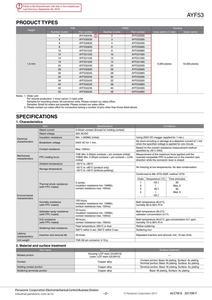 AYF530835A datasheet page 2