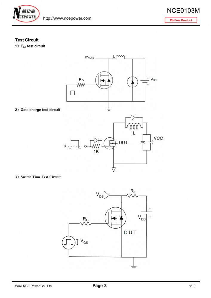NCE0103M datasheet page 3