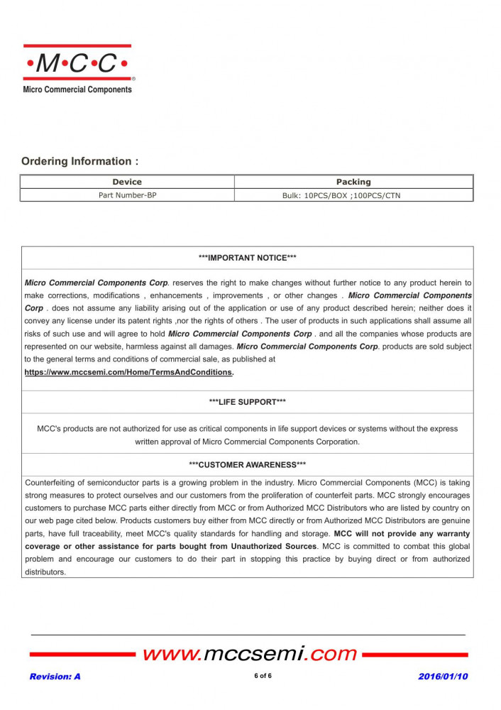 MT40CB16T1-BP datasheet page 6
