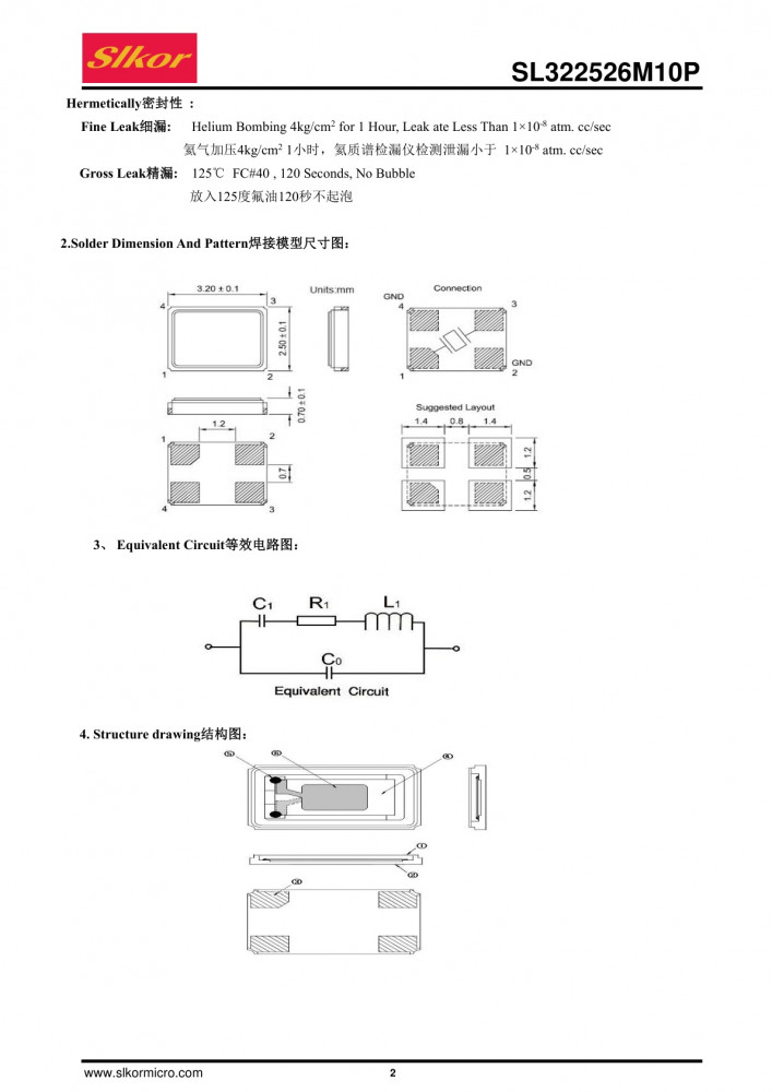 SL322526M10P datasheet page 2