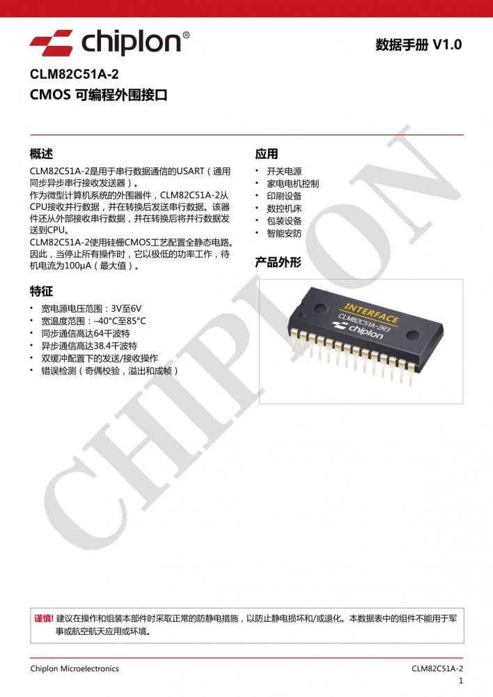 CLM82C51A-2R3 datasheet page 1