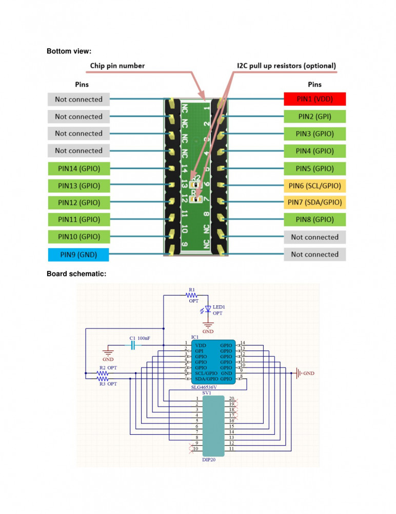 SLG46536V-DIP GreenPAK DIP Adapter documentation page 2