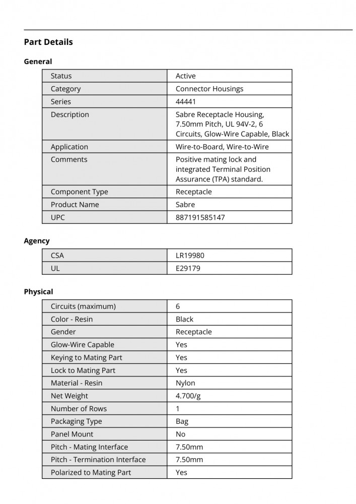 MOLEX 444413006 technical document page 2