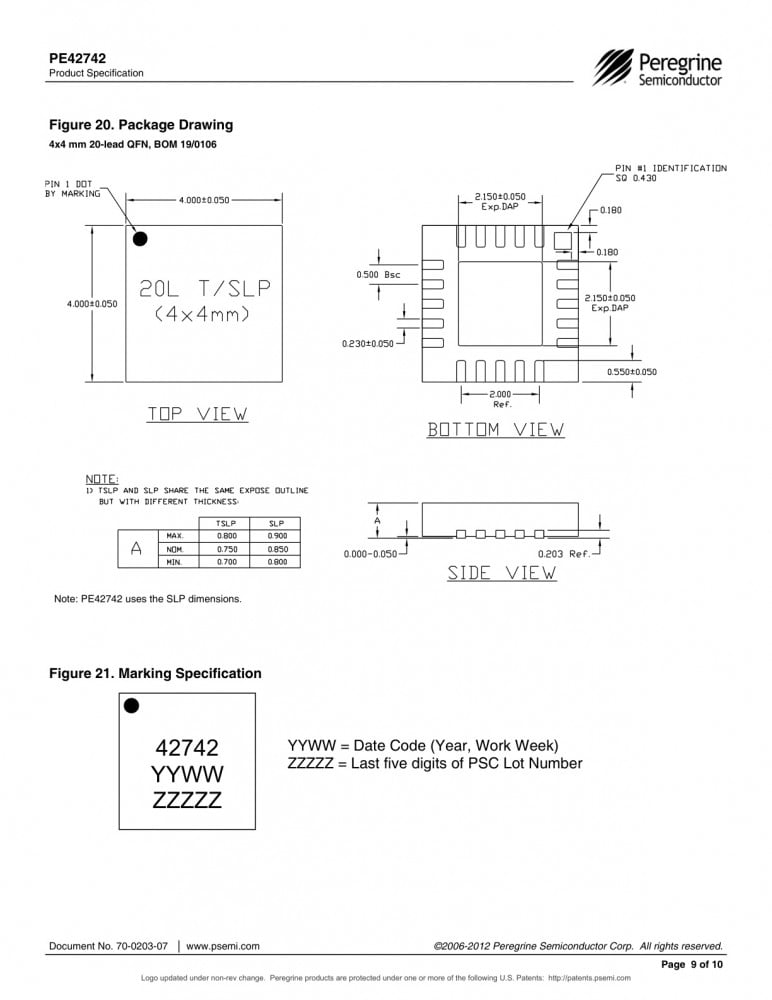 PE42742 datasheet page 9