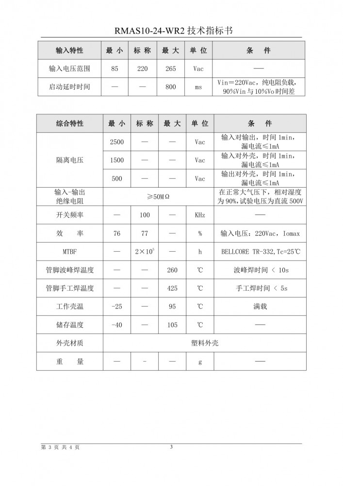 RMAS10-24-WR2 datasheet page 3