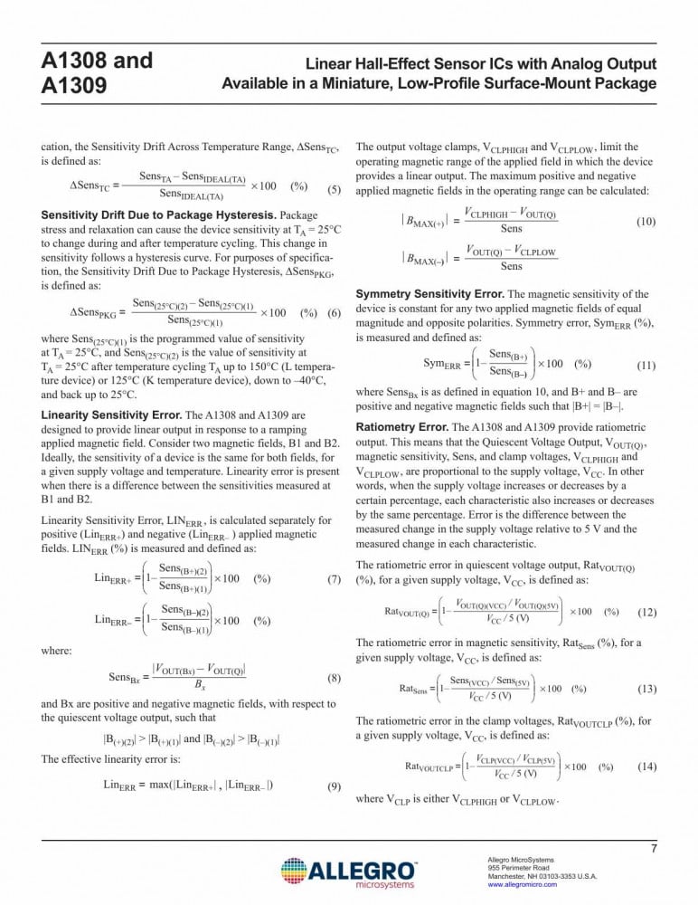 A1309 datasheet page 7