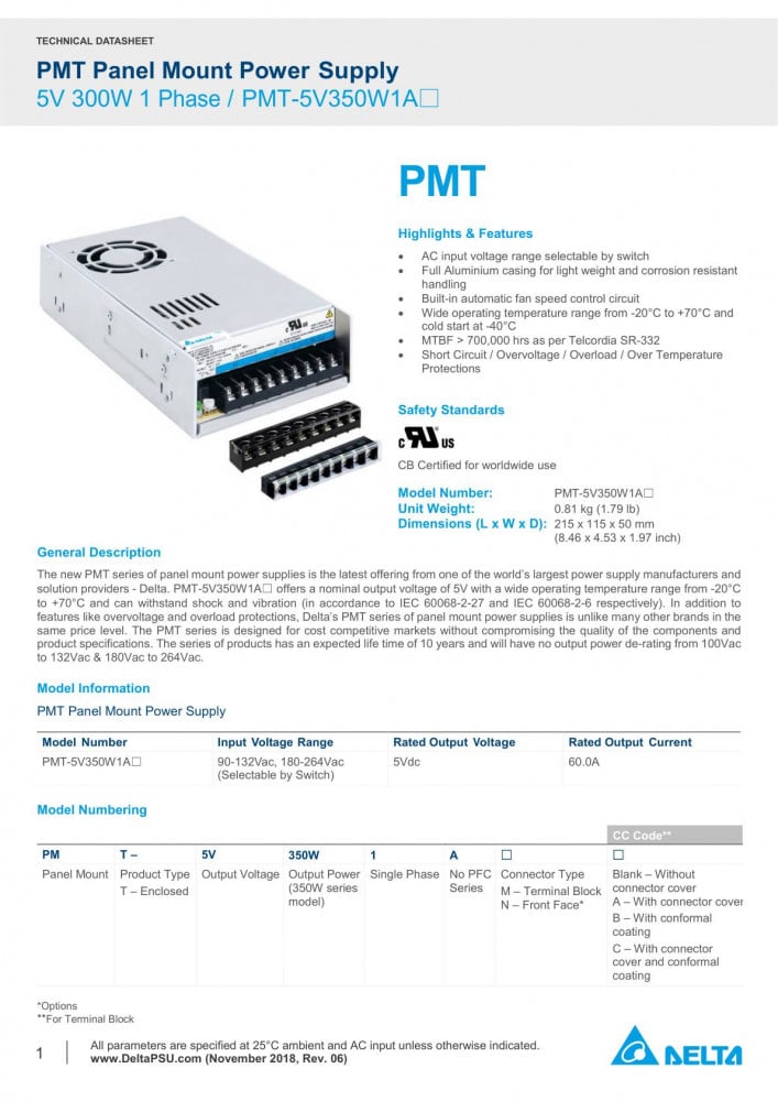 PMT-5V350W1AM datasheet page 1