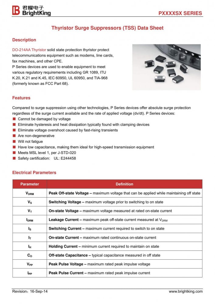 P0640SC datasheet page 1