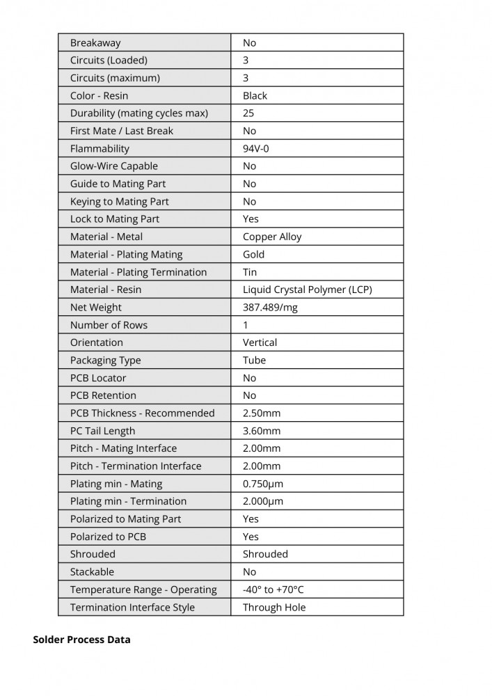 Molex Milli-Grid product specification, page 3