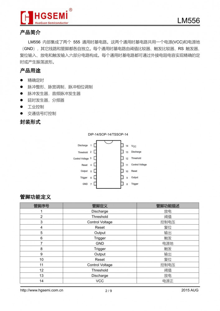 HGSEMI LM556M/TR datasheet page 2