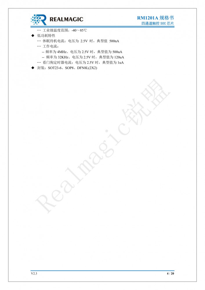 RM1201A datasheet page 4